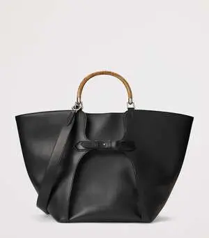 Ralph Lauren Large Leather Tote Bag - Black