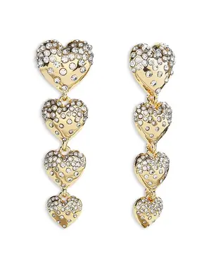 Baublebar Pave Heart Linear Drop Earrings - Gold