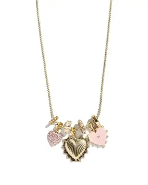 Baublebar Pave & Jade Heart Charm Necklace - Multi/gold
