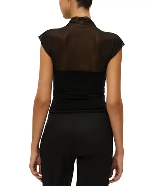 ELODIE THE LABEL Lana Mock Neck Top