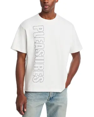 PLEASURES Outline Logo Heavyweight Tee