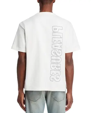 PLEASURES Outline Logo Heavyweight Tee