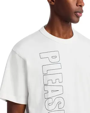 PLEASURES Outline Logo Heavyweight Tee