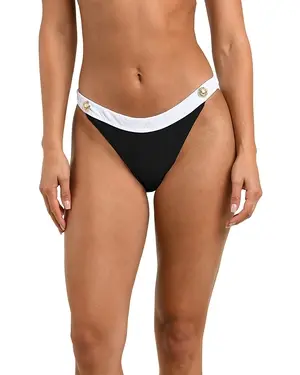 L'Agence Color Block Bikini Bottom - Black