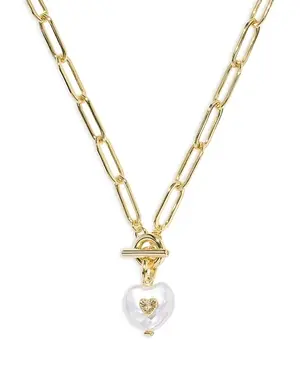 Kendra Scott Cultured Freshwater Pearl Heart Pendant Necklace - Gold