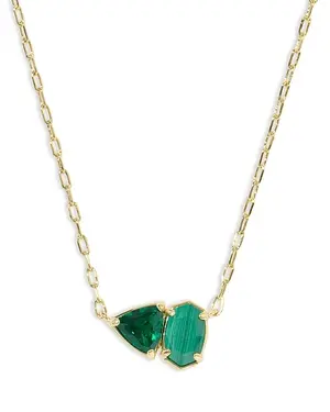 Kendra Scott Malachite & Nano Gem Tatum Pendant Necklace - Green/gold