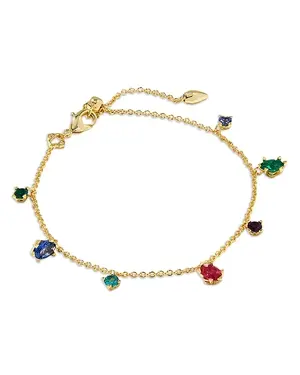 Kendra Scott Crystal Charm Chain Link Bracelet - Gold Multi