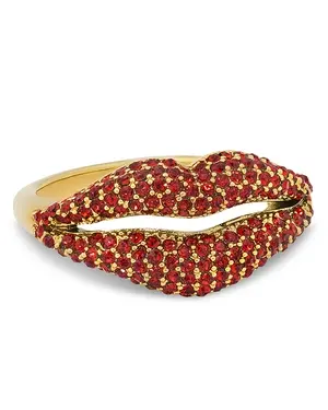 Kate Spade New York Kiss Pave Lips Ring - Red/gold