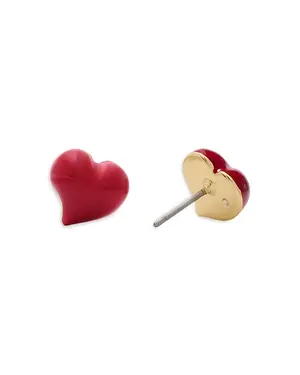 Kate Spade New York Amour Heart Stud Earrings - Red/gold