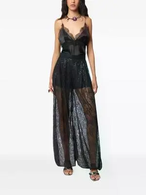 Nina Ricci Sequined-lace Palazzo Pants