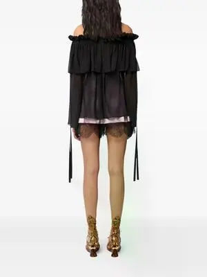 Nina Ricci Boat-neck Silk Top - Black