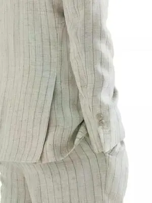 Brunello Cucinelli Stripe Metal-button Blazer - Neutrals