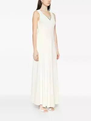 Brunello Cucinelli V-neck Sleeveless Maxi Dress