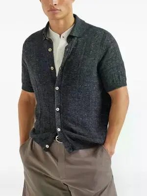 Brunello Cucinelli Short-sleeve Ribbed Knit Cardigan