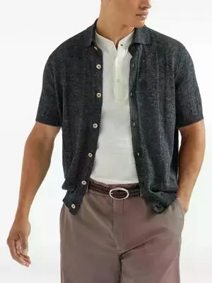 Brunello Cucinelli Short-sleeve Ribbed Knit Cardigan
