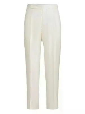Brunello Cucinelli Pleated Waist-tab Silk Trousers - Neutrals