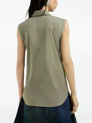 Brunello Cucinelli Sleeveless Poplin Shirt - Green