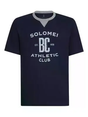 Brunello Cucinelli Cotton Jersey T-shirt With Print - Blue
