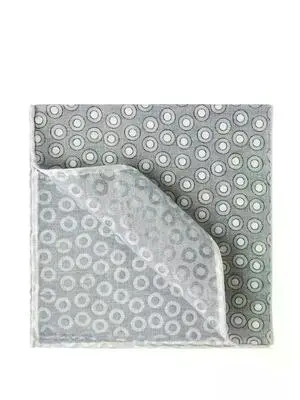 Brunello Cucinelli Polka-dot Silk Pocket Square - Grey