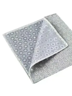 Brunello Cucinelli Polka-dot Silk Pocket Square - Grey