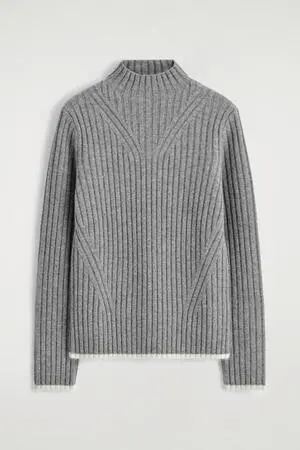 Cos Ribbed Wool Mock-neck Sweater