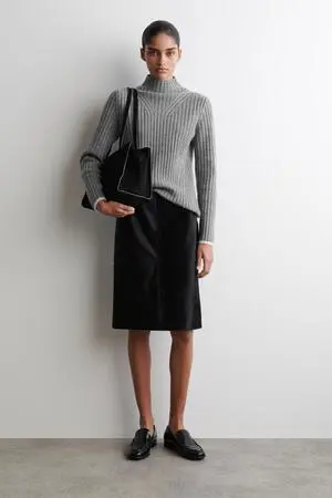 Cos Ribbed Wool Mock-neck Sweater