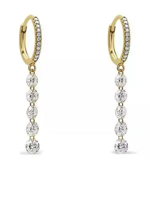 JEWELS AFICIONADO Diamond Line Hoop Earrings - Gold