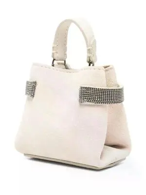 Brunello Cucinelli Embellished Top-handle Pouch - Neutrals