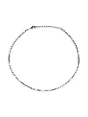 JEWELS AFICIONADO Estelle Diamond Tennis Necklace - Silver