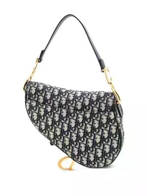 Dior Saddle Oblique Canvas Medium Shoulder Bag - Blue