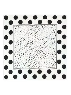 Nina Ricci Polka-dot Silk Scarf - White