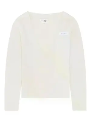 MAISON MARGIELA V-neck Long Sleeve Sweater - Neutrals
