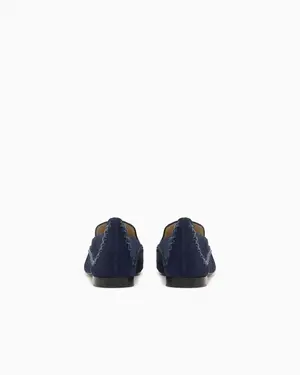 Giorgio Armani Suede Slip-ons With Interweaving