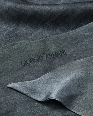 Giorgio Armani Small Silk Scarf - Grey