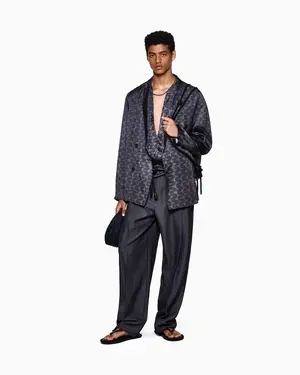 Giorgio Armani Cupro Canvas Single-breasted Jacket