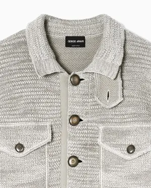 Giorgio Armani Viscose And Linen Knit Blouson