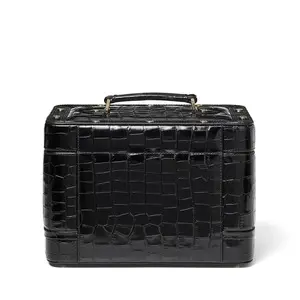 ASPINAL OF LONDON Vanity Case In Deep Shine Croc