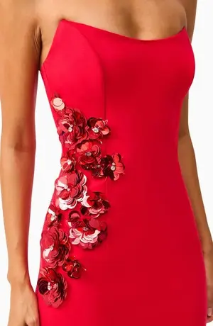 ELLIATT Yasmine Strapless Embellished Ponté Gown