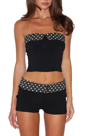 TIGER MIST Albie Strapless Polka Dot Top