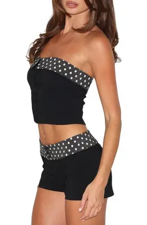 TIGER MIST Albie Strapless Polka Dot Top