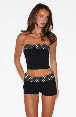 TIGER MIST Albie Strapless Polka Dot Top