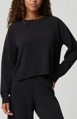 FLORENCE BY MILLS Relaxed Chenille Crewneck Sweater - Black