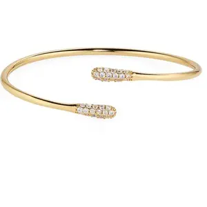Argento Vivo Paisley Links Cubic Zirconia Open Bracelet - Gold