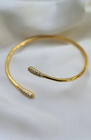 Argento Vivo Paisley Links Cubic Zirconia Open Bracelet