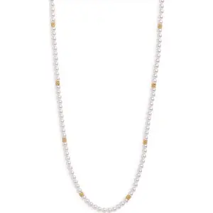 Argento Vivo Faux Pearl And Beaded Station Necklace - Gold