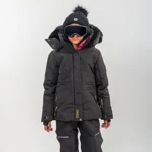 ÖSNO Snowsuit With Faux Fur Trim - With Charcoal Black Fur