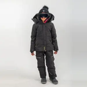 ÖSNO Snowsuit With Faux Fur Trim - With Charcoal Black Fur