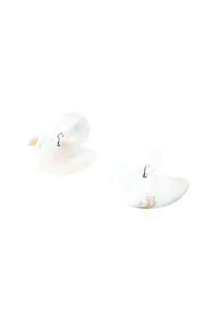 Likhâ Mother-of-pearl Geometric Coin Stud Earrings - White