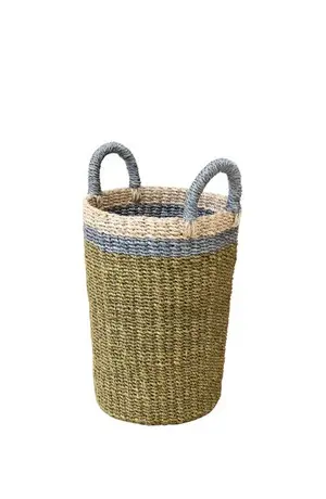 LIKHA Cylinder Vase Basket With Handles - Olive