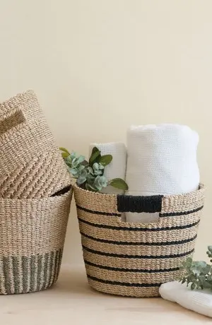 LIKHA Tapered Basket With Cutout Handles - Black